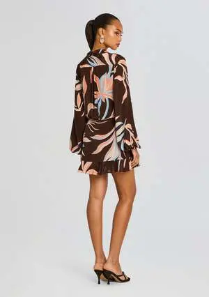 Rococo Sand Floral Print Front Wrap Mini Dress