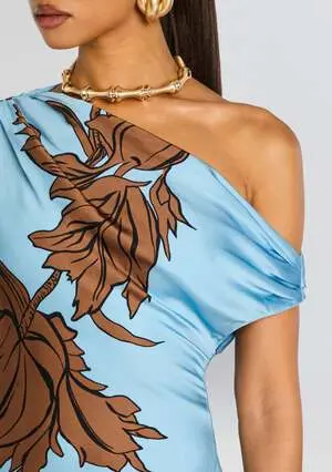 Rococo Sand One Shoulder Maxi Dress