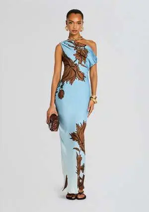 Rococo Sand One Shoulder Maxi Dress