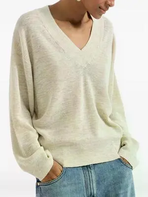 Brunello Cucinelli V-neck Long Sleeve Sweater - Neutrals