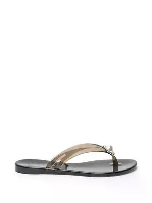 Casadei Pearl Embellished Flip-flops