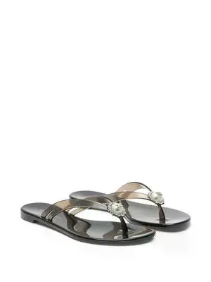 Casadei Pearl Embellished Flip-flops