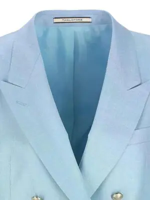 Tagliatore Double-breasted Blazer With Flap Pockets - Blue