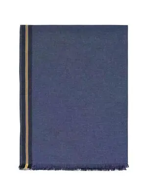 MOORER Stripe Fringed Scarf - Blue