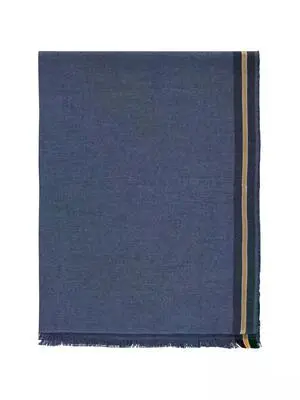 MOORER Stripe Fringed Scarf