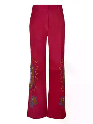 PAULA Embroidered Wide Leg Trousers