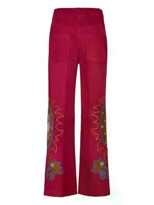 PAULA Embroidered Wide Leg Trousers