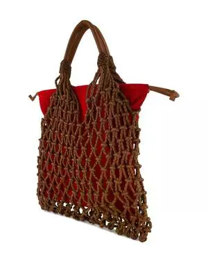 PAULA Macramé-net Tote Bag - Red