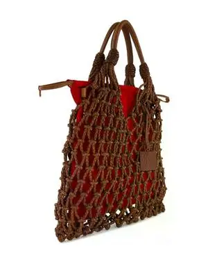 PAULA Macramé-net Tote Bag - Red