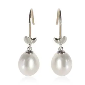 Tiffany & Co. Sterling Silver Paloma Picasso Olive Leaf Pearl Earrings - Sterling_silver