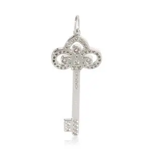 Tiffany & Co. Diamond And Fleur De Lis Key Pendant