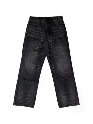 BABYLON Panelled Straight Leg Jeans - Black