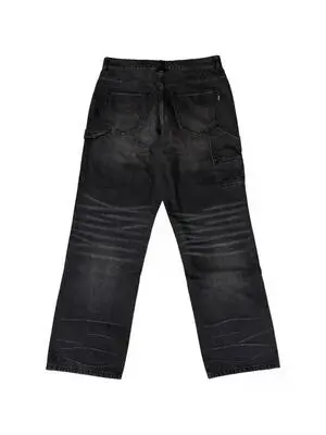 BABYLON Panelled Straight Leg Jeans - Black