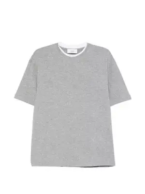 LARDINI Contrasting-trim T-shirt - Grey