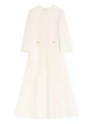 Valentino Garavani Midi Crepe Couture Dress With Gold Detail