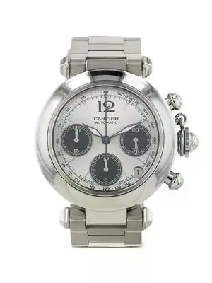 CARTIER 2000s Pasha Chrono 36mm Watch - Silver
