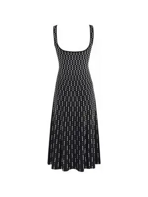 Staud Ellison Square-neck Knitted Midi Dress