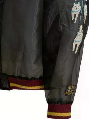 Kapital Embroidered Zip-up Coat - Black