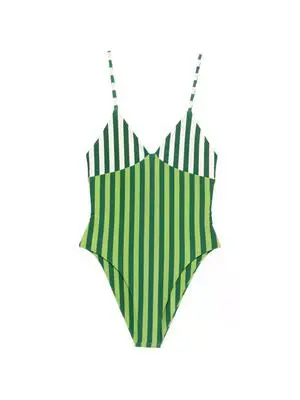 SIMONMILLER Behati Striped Swimsuit - Green