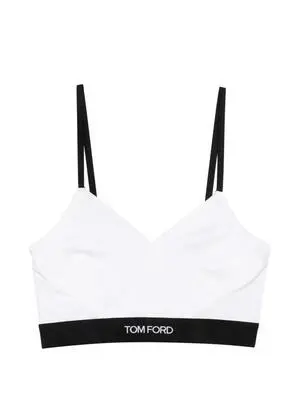 TOM FORD Logo-band Bra - White