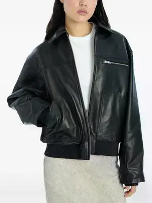 Remain Birger Christensen Leather Bomber Jacket