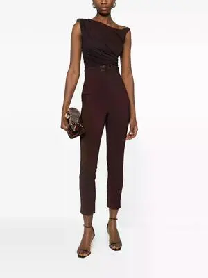 Elisabetta Franchi Draped One-shoulder Bodysuit - Brown