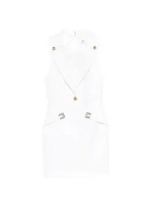 Elisabetta Franchi Logo Appliqué Mini Dress - White