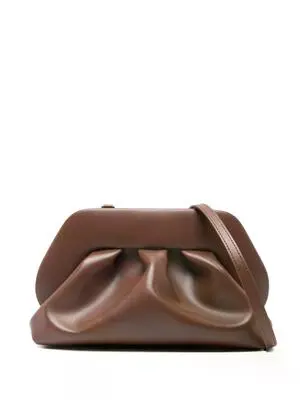 THEMOIRE Ruched Handle Clutch - Brown