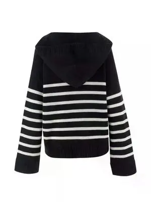 ALLUDE Striped Hooded Sweater - Blue
