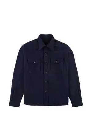 FORTELA Brushed Front Pocket Overshirt - Blue