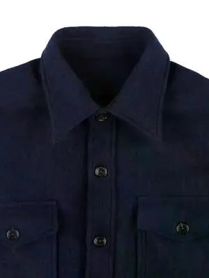 FORTELA Brushed Front Pocket Overshirt - Blue