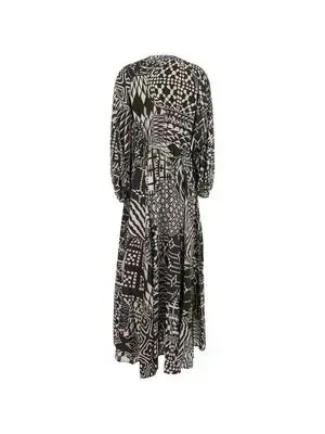 Momoni Geometric-pattern Maxi Dress - Brown
