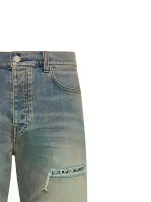 Amiri Distressed Snake Slim Jeans