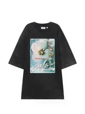 Off-White Graphic Oversized Mini T-shirt Dress - Black