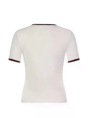 COURREGES Logo-trim T-shirt