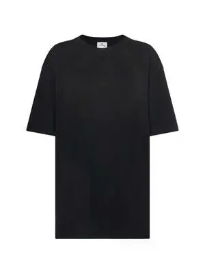 COURREGES Logo-embroidered T-shirt - Black