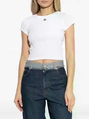 VIVIENNE WESTWOOD Orb-motif Crop Top - White