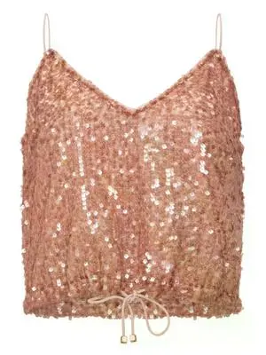 SANA OSMANI Iris Sequin Drawstring Top