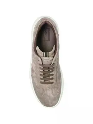 Brioni Panelled Suede Sneakers - Grey