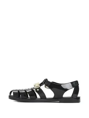 Moschino Logo Buckle Sandals - Black