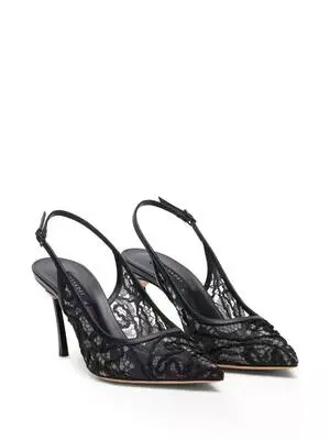 Casadei Chantilly Blade Lace Heel Pumps