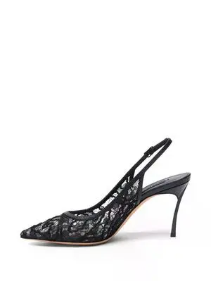 Casadei Chantilly Blade Lace Heel Pumps