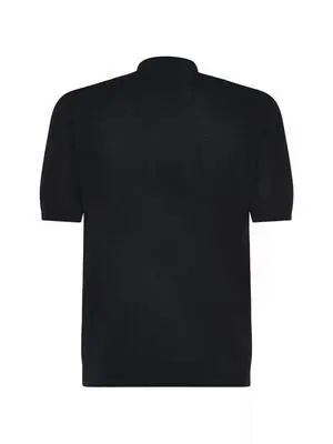 Eleventy Zip-up Short-sleeve Polo Shirt - Blue