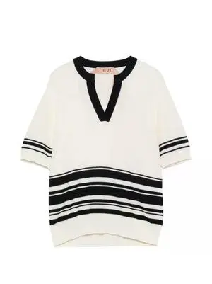 N°21 Striped V-neck Sweater
