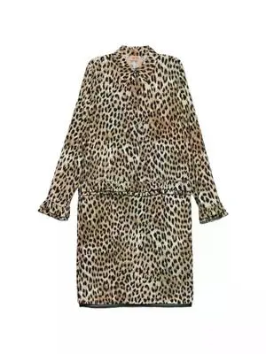 N°21 Leopard-print Ruffled Dress - Neutrals