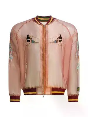 Kapital Embroidered Zip-up Coat - Pink