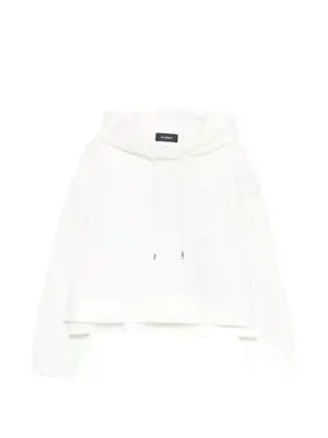 Sportmax Spdslogan Drawstring Hoodie - White