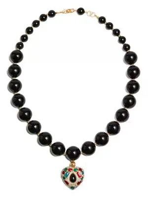 Valentino Garavani Coeur Royal Heart Pendant Necklace - Black