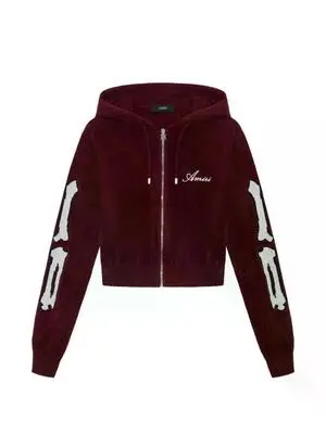 Amiri Logo-embroidered Zip-up Hoodie - Red