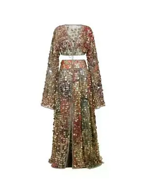 SANA OSMANI Sequin Embellished Skirt Set - Gold